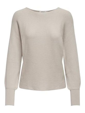 Only Femme Onladaline L/S Short Pullo KNT Noos Pull-Over, Gris (Pumice Stone), M EU