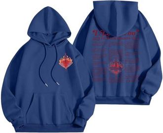 Generic Sweat &agrave; capuche &agrave; manches longues pour la Saint-Valentin 2026 pour femme (2), bleu, XXL