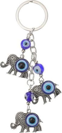BESPORTBLE Porte-cl&eacute;s mauvais oeil bleu en forme d&eacute;l&eacute;phants turcs porte- en alliage - Pendentif de - Pour une pendaison de cr&eacute;maill&egrave;re