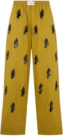 Des_Phemmes DES Phemmes, Femme, Pantalons, Jaune, Taille: 40 FR Beaded Pantalons