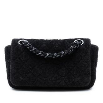 Chanel Pre-owned Quilted Terry Cloth Mini Schultertasche - - Pre-owned - Damen - Schwarzk - ONE SIZE