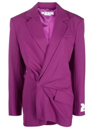Off-white robe-blazer &agrave; design portefeuille - Violet