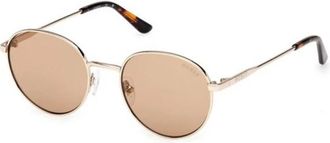 Guess unisex, Accessoires, Jaune, Taille: 48 MM Round Metal Lunettes de soleil