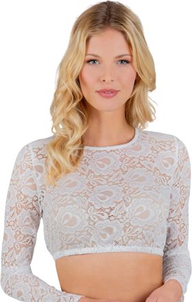 Stockerpoint Dirndlbluse Jessica I Größe 32-48 I Damen Bluse in elegantem Design mit Spitze & Rundhalsausschnitt I Bequem & pflegeleicht I Perfekt für Trachten & F