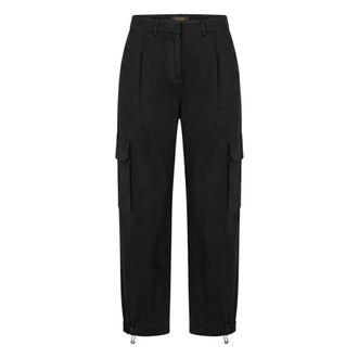 Moorer Bequeme Hosen mit weitem Bein - - Trousers - Damen - Schwarzk - S