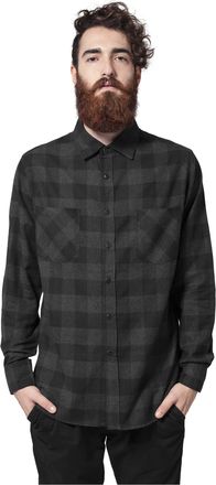 Urban Classics Herren Checked Flanell Shirt TB297, Mehrfarbig (Blk/Cha), S EU