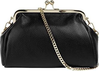 Cluty Pochette Damen echt Leder | Fabriqu&eacute; en Italie | sac &agrave; main &eacute;l&eacute;gant | Pochette 2en1 avec bandouli&egrave;re 021328