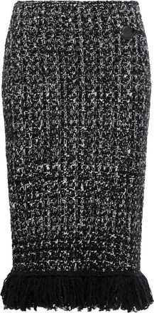 Moncler Fringe-Trim Wool Blend Skirt