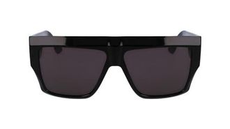 Karl Lagerfeld KLJ6148S 001 Shiny Black Sunglasses Unisex Iniettato, Modified Rectangle, 57