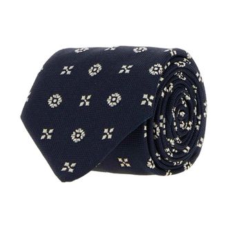 Saint Laurent Krawatte mit kleinen Stickereien - - Accessories - Herren - Blau - ONE SIZE