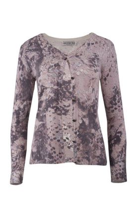 Passioni Cardigan Twinset mit abstraktem Blumen- und Schlangenmuster