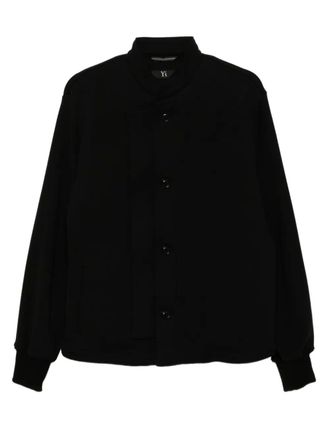Yohji Yamamoto veste boutonnée à col contrastant - Noir