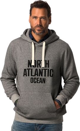 JP1880 Herren Sweathoodie, Brustprint, 1/1 Kapuzenpullover, dunkelgrau Melange, XXL Größen