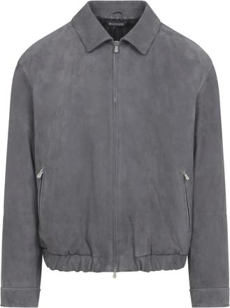 Brunello Cucinelli Homme, Vestes, Gris, Taille: M Veste dext&eacute;rieur en daim Country