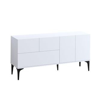 Hanah Home Credenza In Legno ginny - 150 X 35 X 75 Cm - Bianco