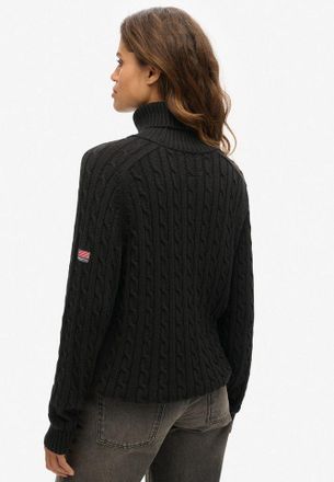 Superdry Rollkragenpullover SLOUCHY CABLE ROLL NECK Baumwolle, loose fit
