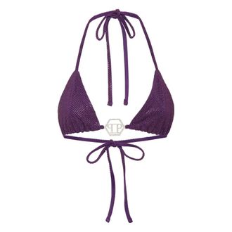 Philipp Plein Femme, Maillots de bain, Violet, Taille: 40 FR Top Bikini Stones