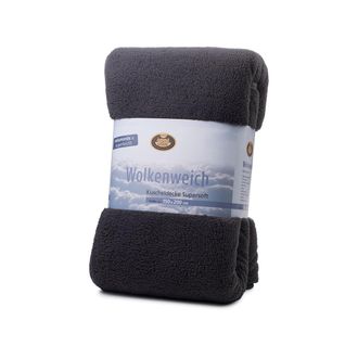 Gözze Wolkenweich Kuscheldecke, Schaffellimitat, 100% Polyester (Mikrofaser), 150 x 200 cm - Anthrazit
