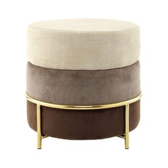 Paris Prix Pouf Design en Velours Matilda 48cm Marron