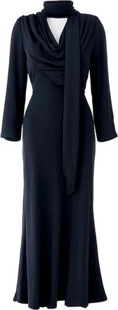 Rotate Rotate Birger Christensen - Robe longue &agrave; col b&eacute;nitier - Femme - Robes - Bleu - Taille: 36 FR