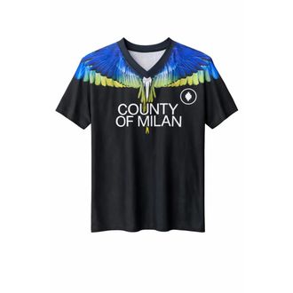Marcelo Burlon Soccer T-Shirt - - Tops - Herren - Schwarzk - S