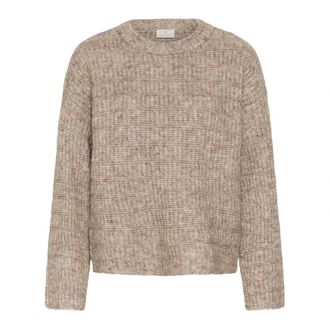 Kaffe Maille &agrave; col rond - Femme - Pulls - Beige - Taille: 42 FR