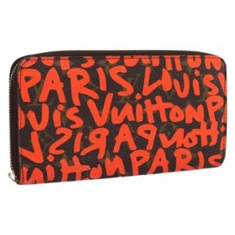 Louis Vuitton Portefeuille Pre-owned Vintage en toile - Femme - Pre-owned - Orange - Taille: ONE Size