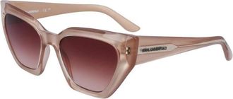 Karl Lagerfeld Femme, Accessoires, Beige, Taille: 54 MM Lunettes de soleil oeil-de-chat