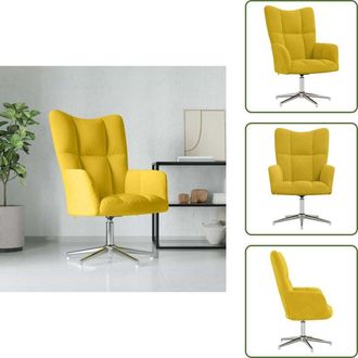 vidaXL The Living Store - Relaxsessel Senfgelb Samt - Samtsessel - Sessel Gelb - Wohnzimmersessel - Drehsessel - Lounge Chair