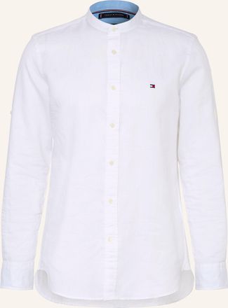 Tommy Hilfiger Hemd Slim Fit Mit Stehkragen Und Leinen weiss