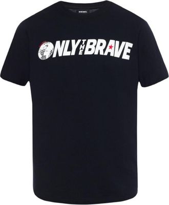 Diesel T-Just-SV Only The Brave Logo Schwarzes T-Shirt