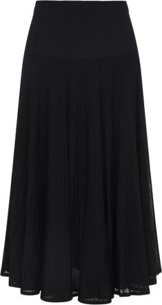 Ralph Lauren Femme, Jupes, Noir, Taille: 38 FR Celia Mid Long Skirt