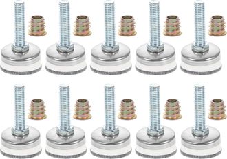 Holibanna Hoement 10 S&auml;tze M&ouml;belverstellf&uuml;&szlig;e Basis Schwerlast Verstellbare Nivellierf&uuml;&szlig;e mit Gewinde f&uuml;r Schrank Tisch Kommode M&ouml;belbein Ausgleich Stabiler und 