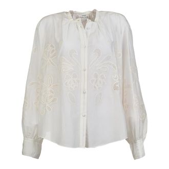 Forte_Forte Cam Ricamo Shirt - - Blouses & Shirts - Damen - Beige - S