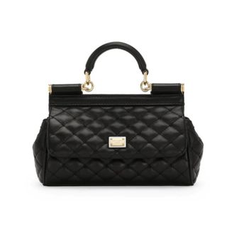 Dolce & Gabbana Femme, Sacs, Noir, Taille: ONE Size Elongated Sicily Crossbody Bag