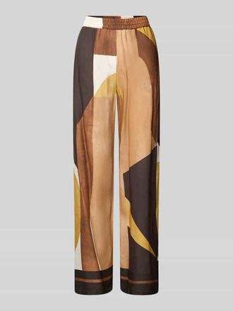 Emily van den Bergh Straight Fit Stoffhose aus reiner Viskose mit Allover-Muster