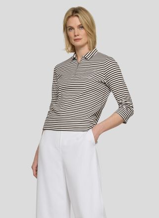 Rabe T-Shirt RABE, Damen, Gr. 44, schoko, Jersey, Obermaterial: 100% Baumwolle, Glitzermuster, geringelt, normal h&uuml;ftbedeckend, Rundhals, Shirts T-Shirt, 3