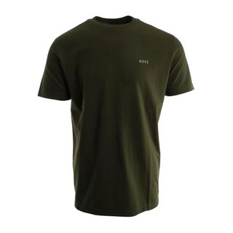 HUGO BOSS Stretch-Baumwoll-T-Shirt mit Kontrastlogo - - Tops - Herren - Gr&uuml;n - M