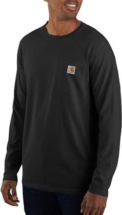 Carhartt Work in Progress Force Relaxed Fit Midweight Long-Sleeve Pocket T-Shirt Utilitaire de Travail, Black, XXL pour des Hommes