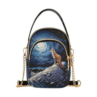 Mnsruu Moon Fox Cloud Star Petit sac &agrave; main en cuir pour femme