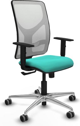 Piqueras y Crespo Schreibtischstuhl mit Rollen aus Silikon, mit 1D-Armen, h&ouml;henverstellbare Lendenwirbelst&uuml;tze, ausgestattet mit 3 Positionen und Schneideschaum, Wei&szlig;/T