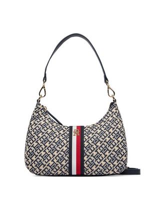 Tommy Hilfiger Handtasche Th Jacquard Ess Shoulder Bag AW0AW19331 Blau