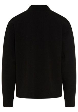 HUGO BOSS Sweatshirt Dabins Metal Logo Polokragen mit Druckknopf, Oversize Fit