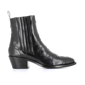 Sartore Schwarze Leder-Elastikstiefel - - Shoes - Damen - Schwarzk - 35 EU