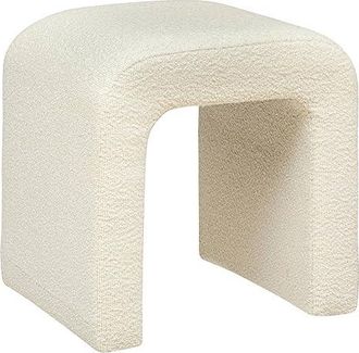 Atmosphera Atmosphera - Pouf Sevi en Bouclette 41x35cm Blanc