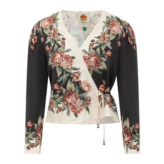 Farm Rio Winterliches Blumenmuster Langarmshirt - - Blouses & Shirts - Damen - Mehrfarbig - L