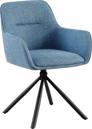 Clp Stuhl Tipton Stoffbezug I Schwenkbarer Esszimmerstuhl mit Stoffbezug I Polsterstuhl mit Rückenlehne I Küchenstuhl, Farbe:blau