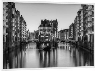 artboxONE Poster mit wei&szlig;em Rahmen 18x13 cm St&auml;dte/Hamburg Hamburg Wasserschloss - Bild Hamburg Deutschland Hamburg