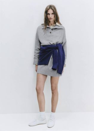 Mango Robe courte maille gris - Femme - XXL - MANGO