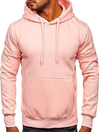 BOLF Homme Sweat-Shirt a Capuche Hoodie Sweat Manches Longues Temps Libre Sport Fitness Outdoor Basic Casual Style 2009-38 Rose(Clair) XXL [4D4]
